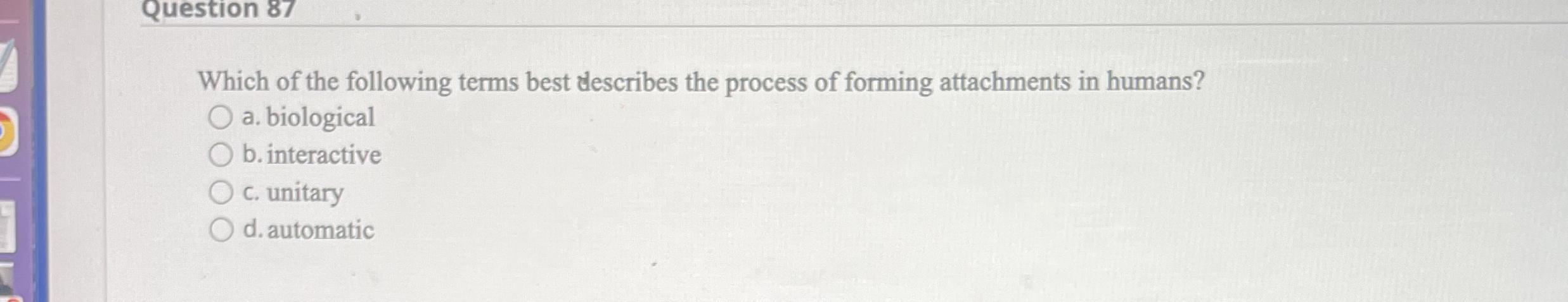 Solved Which of the following terms best describes the | Chegg.com