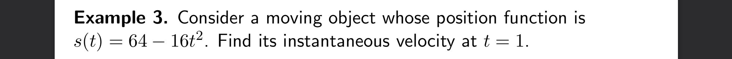 Solved Example 3. ﻿Consider a moving object whose position | Chegg.com