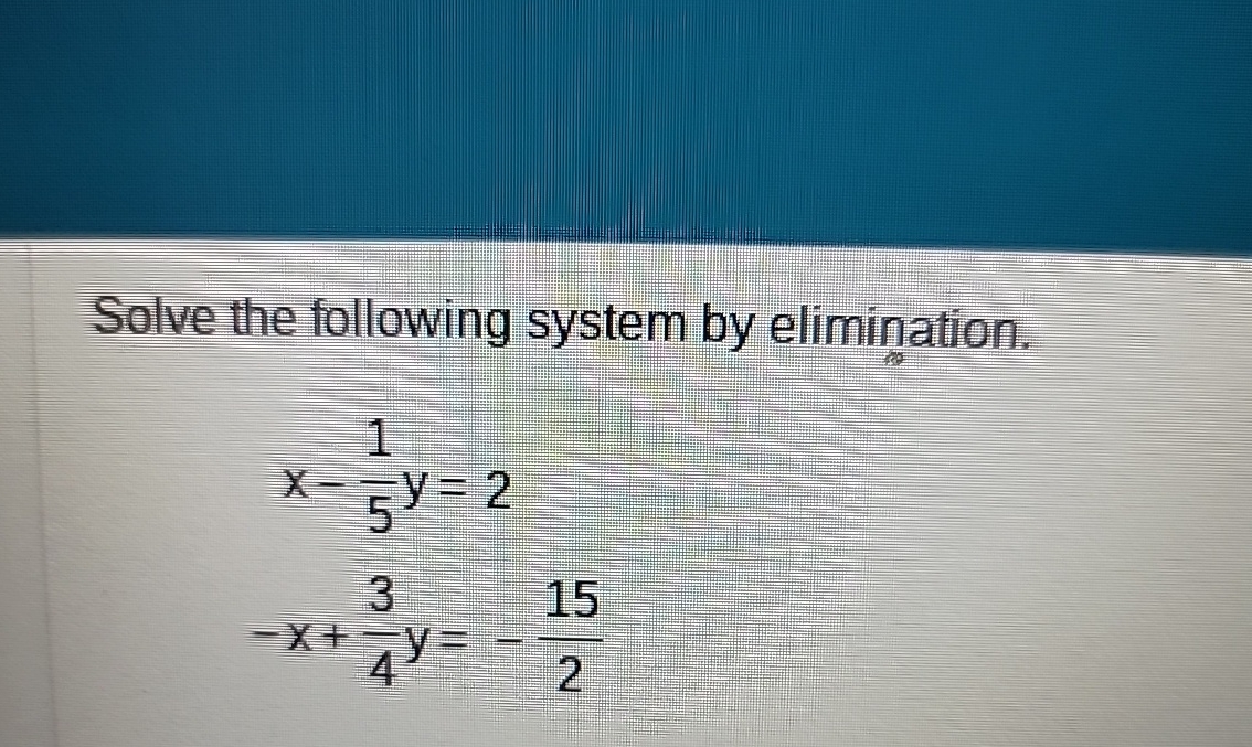 Solved Solve the following system by | Chegg.com