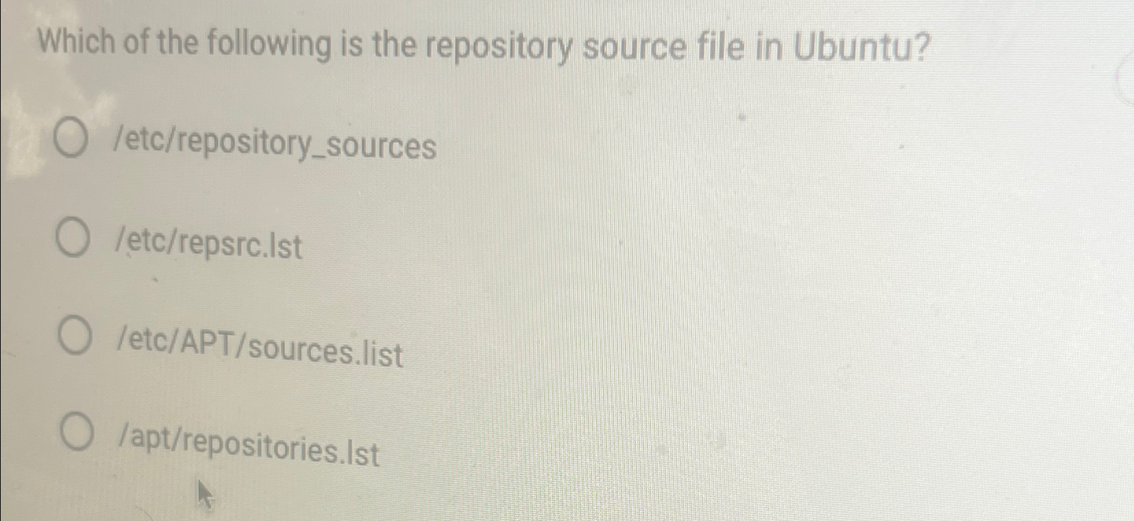 Solved Which of the following is the repository source file | Chegg.com