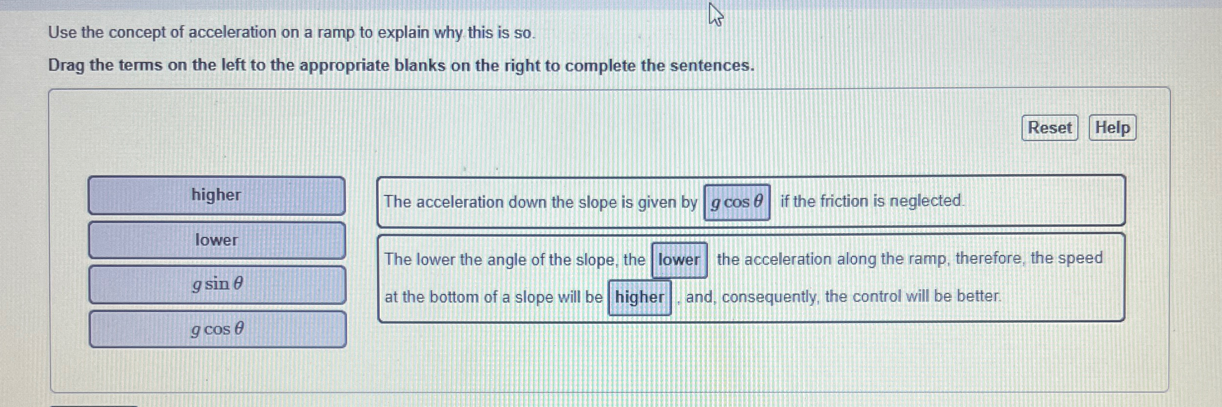 Solved Use the concept of acceleration on a ramp to explain | Chegg.com