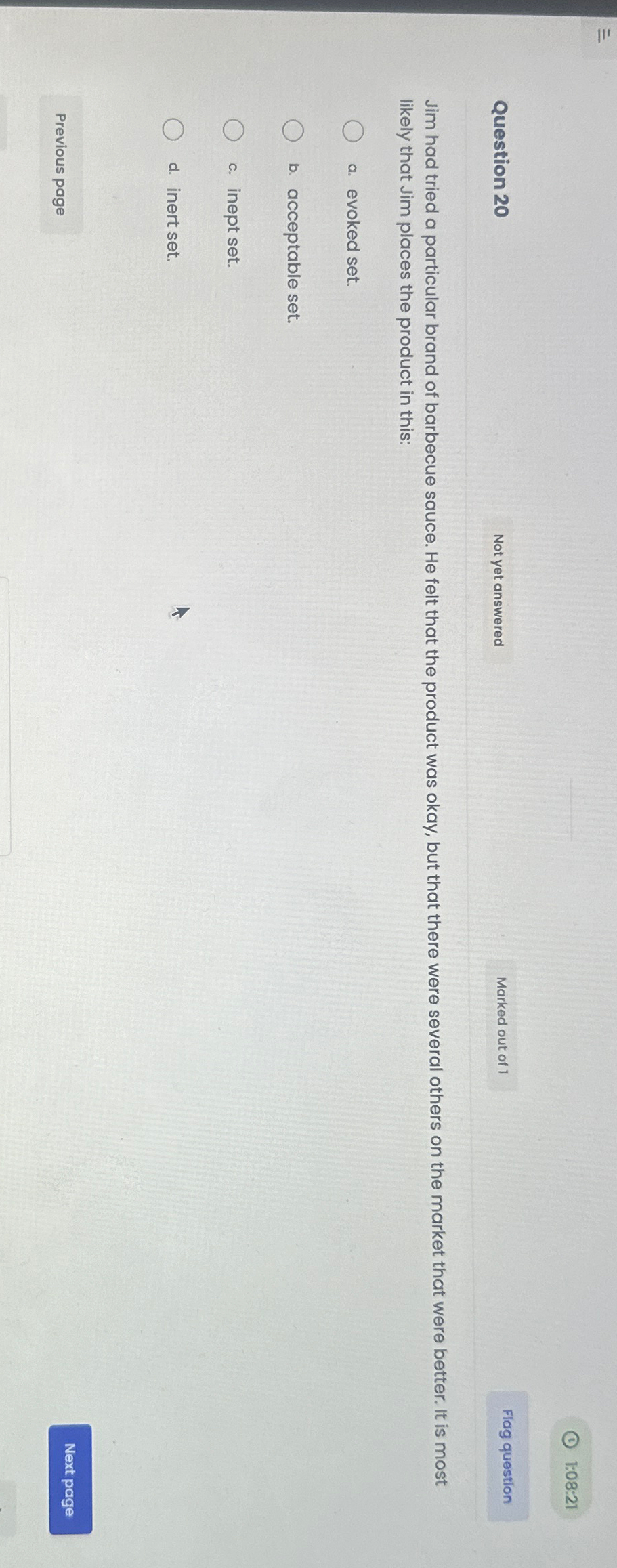 Solved Question 20Jim had tried a particular brand of | Chegg.com