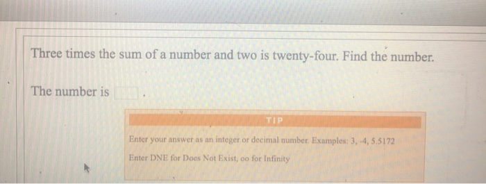Solved Three times the sum of a number and two is | Chegg.com