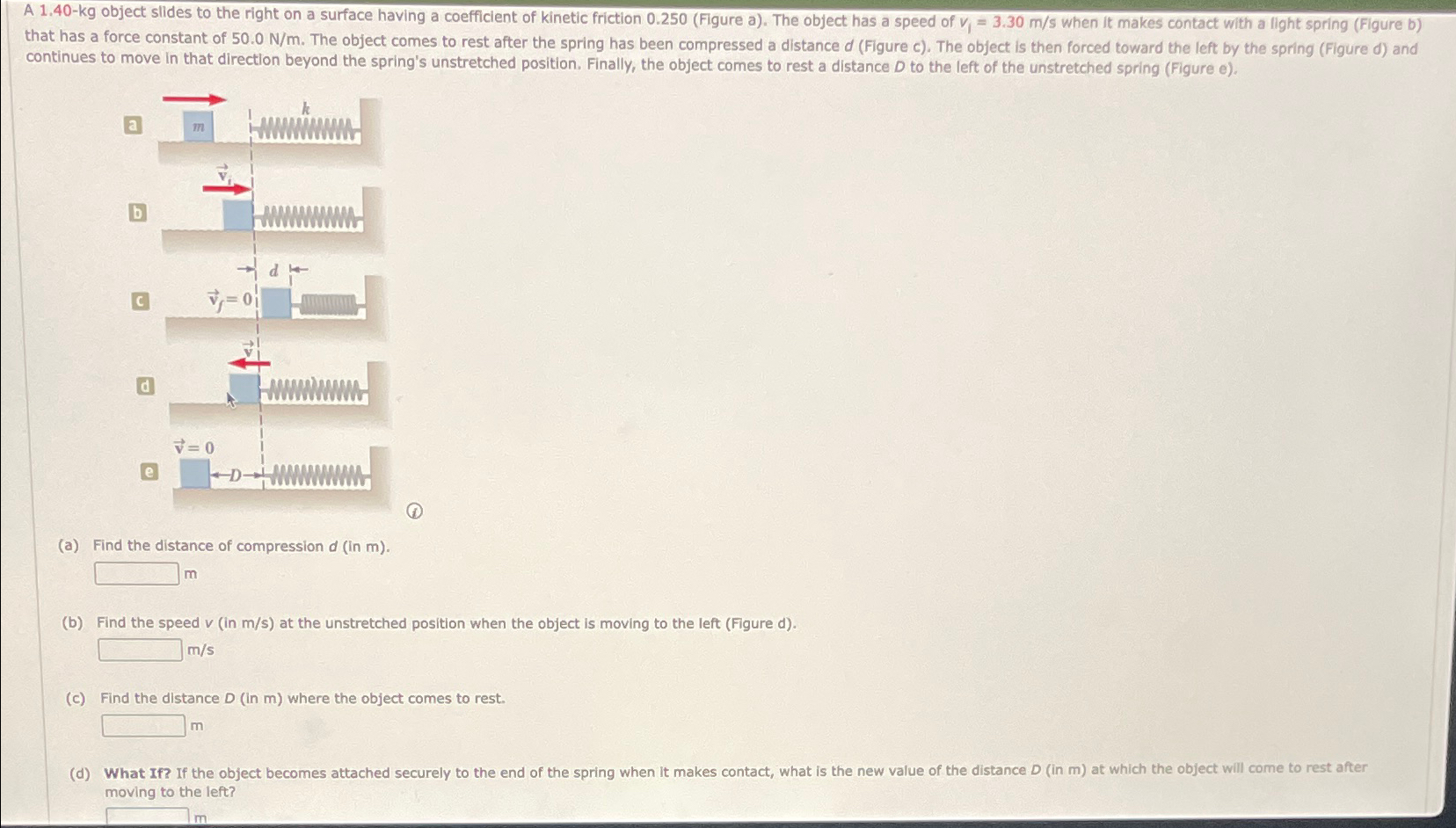 Solved A 1.40-kg ﻿object slides to the right on a surface | Chegg.com