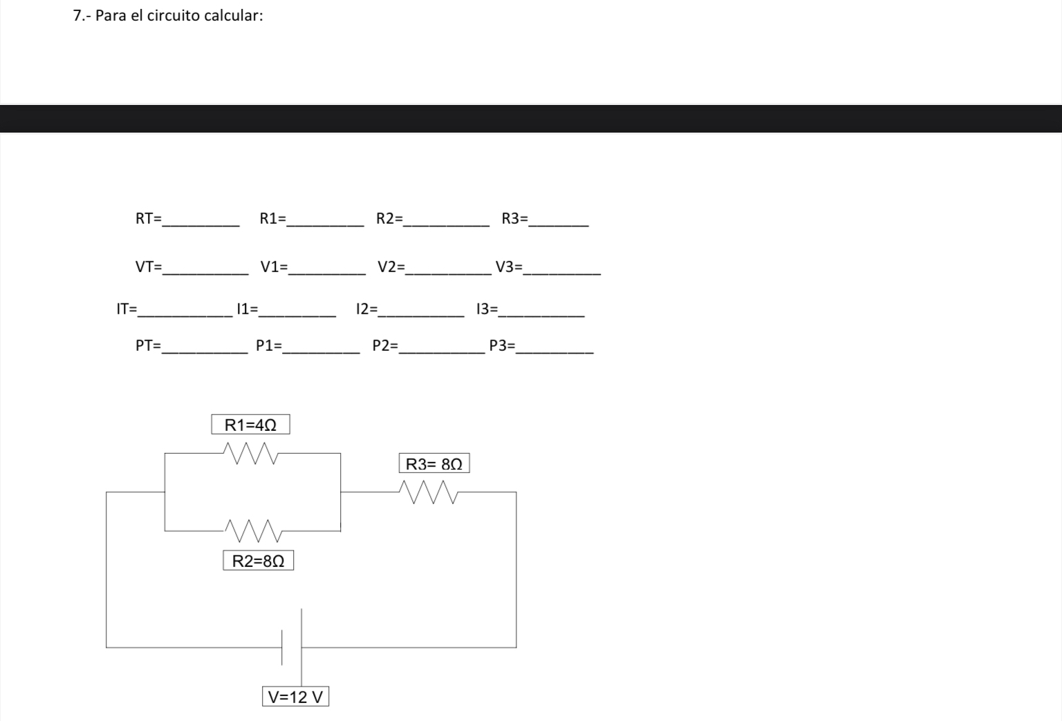 7.- ﻿Para el circuito | Chegg.com