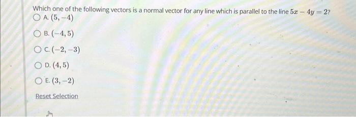 Solved Which one of the following vectors is a normal vector | Chegg.com