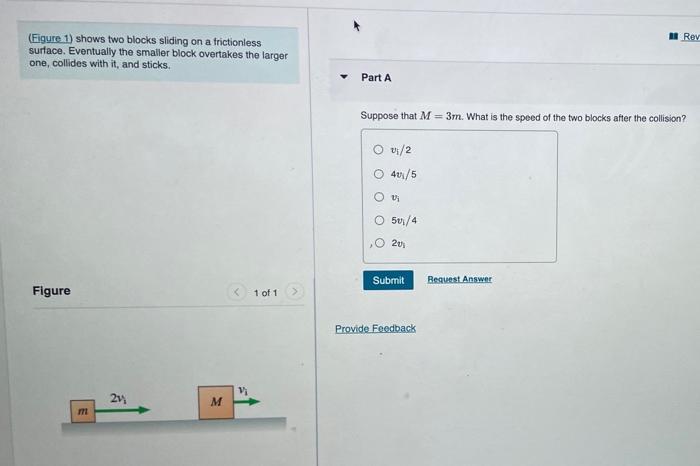Solved Rev (Figure 1) shows two blocks sliding on a | Chegg.com
