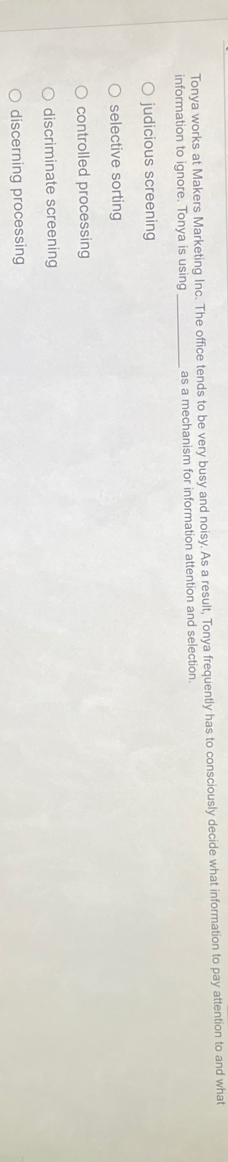 Solved Tonya works at Makers Marketing Inc. The office tends | Chegg.com