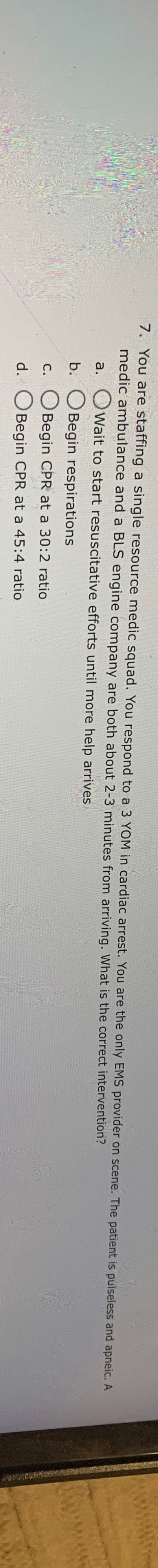 Solved You are staffing a single resource medic squad. You | Chegg.com
