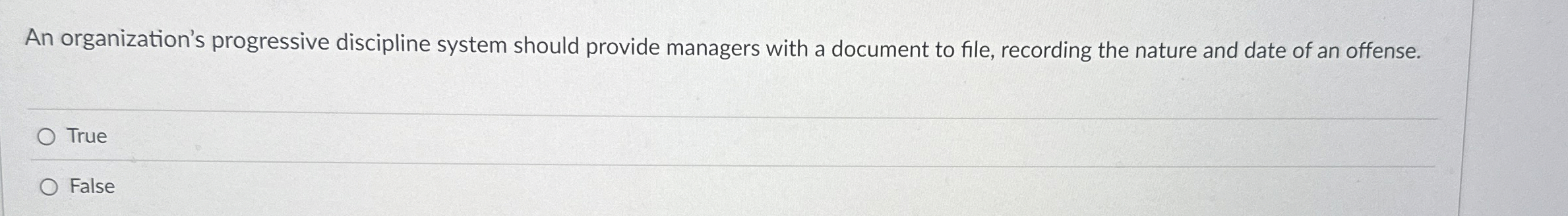 Solved An organization's progressive discipline system | Chegg.com