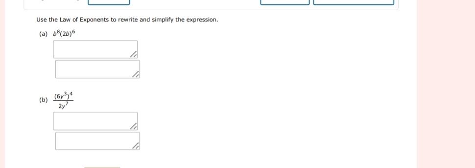 Solved Use the Law of Exponents to rewrite and simplify the | Chegg.com