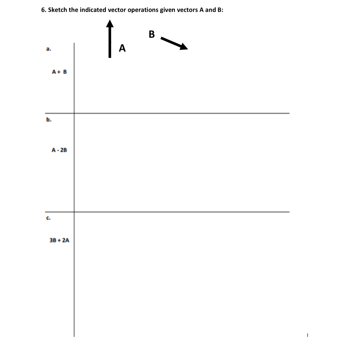Solved Sketch the indicated vector operations given vectors | Chegg.com