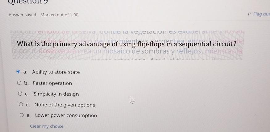 Solved Answer saved Marked out of 1.00Flag quWhat is the | Chegg.com