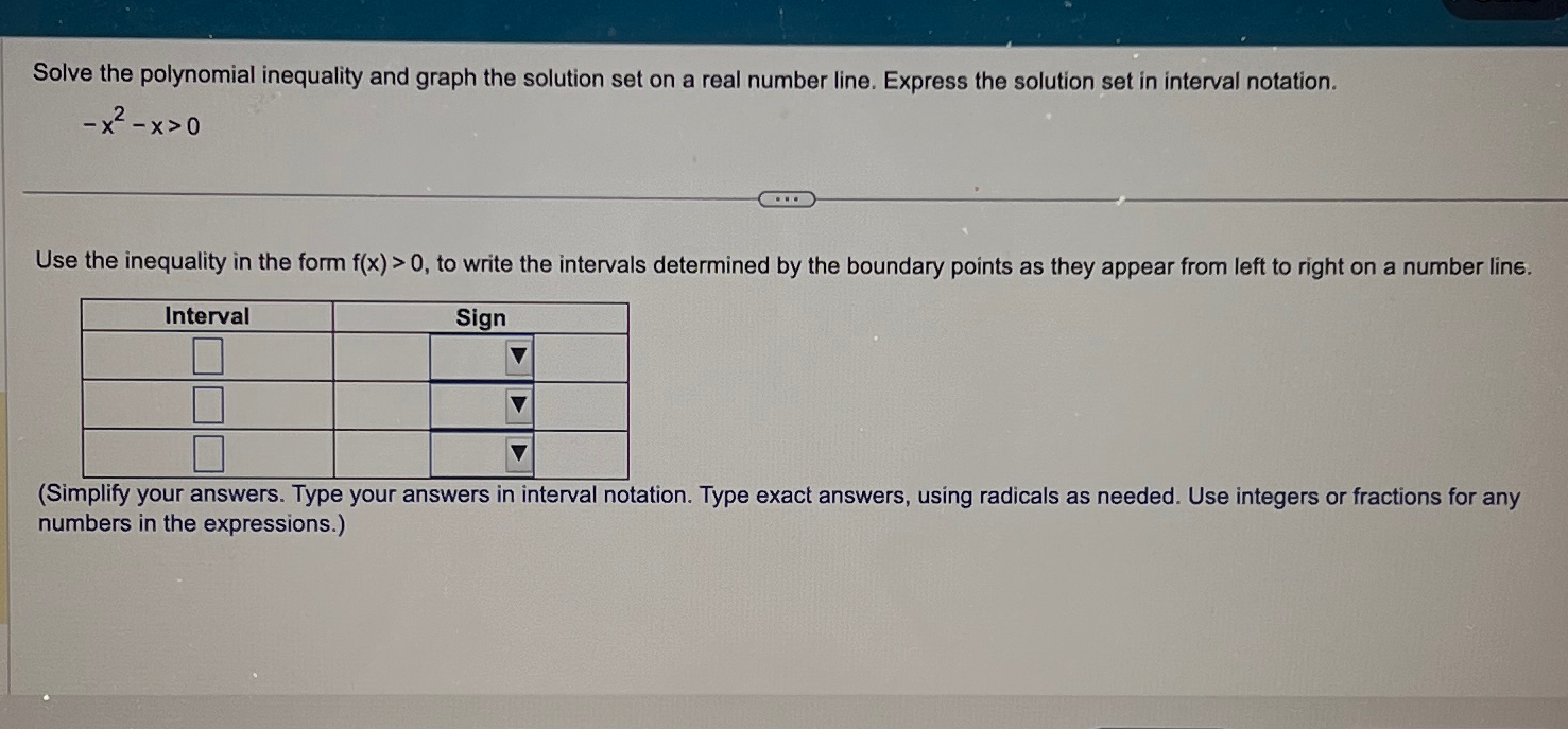 Solved Solve the polynomial inequality and graph the | Chegg.com