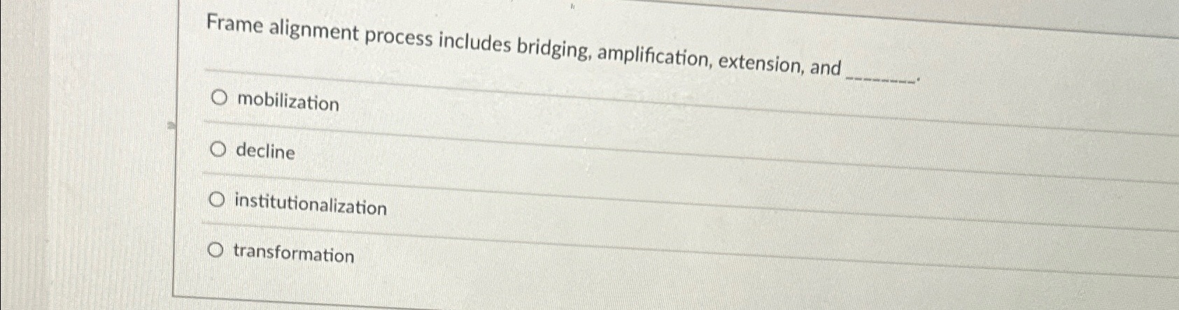 Solved Frame alignment process includes bridging, | Chegg.com