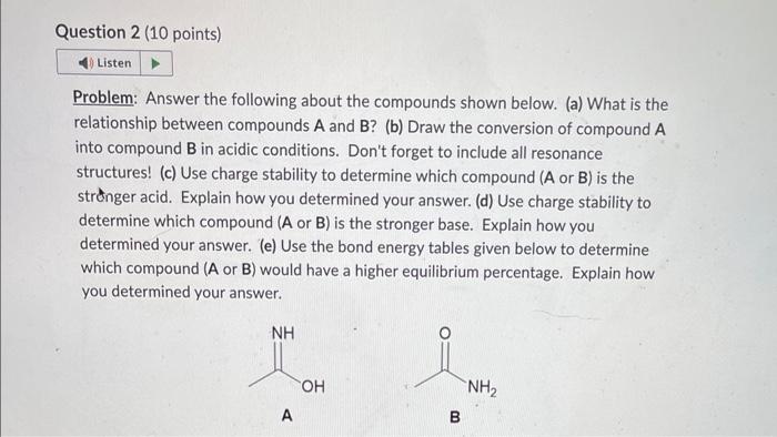 Solved Problem: Answer the following about the compounds | Chegg.com