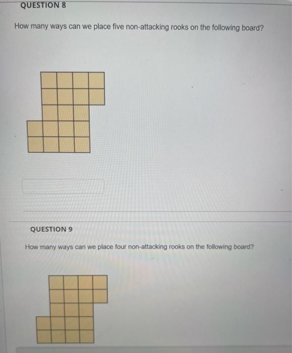 Solved How many ways can we place five non-attacking rooks | Chegg.com Solved How many ways can we place five non-attacking rooks | Chegg.com