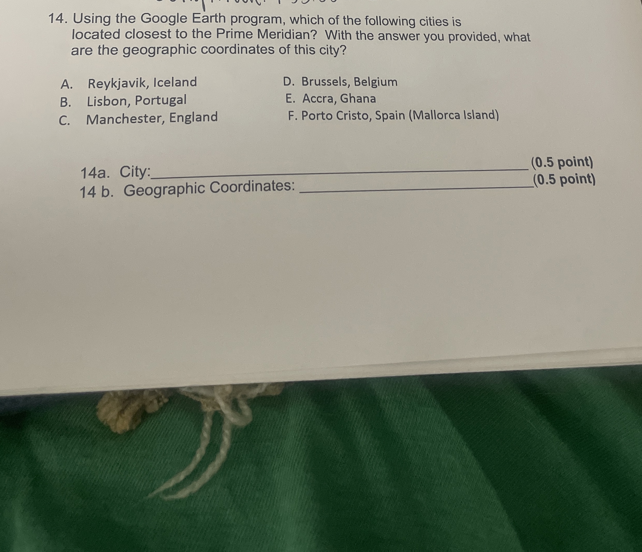 Solved Using the Google Earth program, which of the | Chegg.com