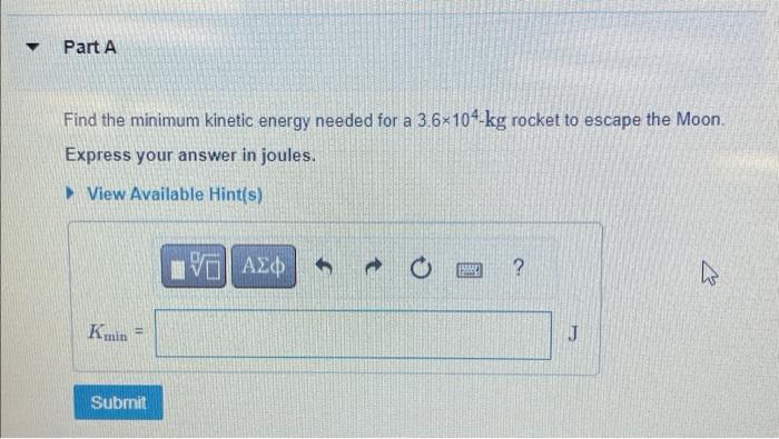 Solved Find the minimum kinetic energy needed for a | Chegg.com