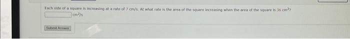 Solved wates ars is 100 cm2 ? onimnFach slde of a square is | Chegg.com