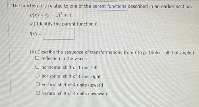 Solved Write an equation for the function whose graph is | Chegg.com
