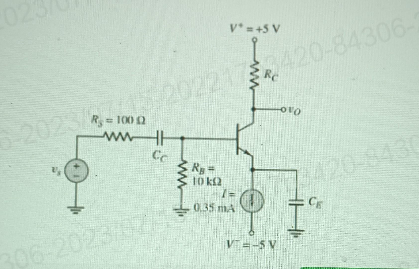 Solved The parameters of the transistor in Figure below are | Chegg.com