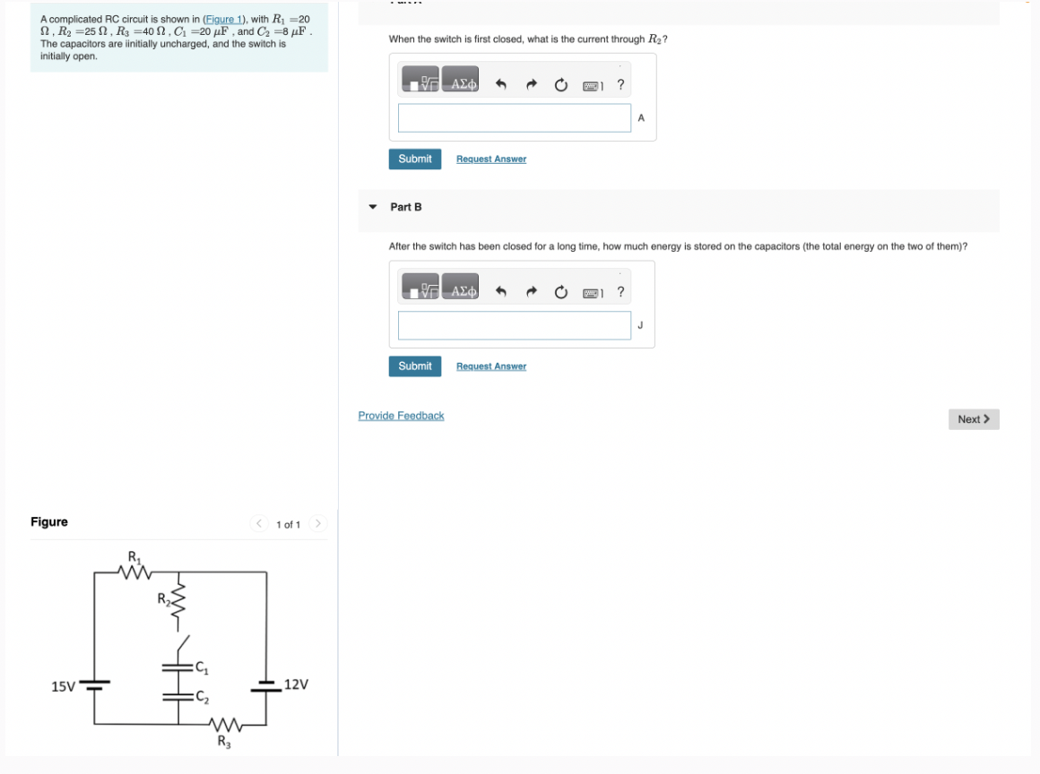 Solved A complicated RC circuit is shown in (Figure 1), | Chegg.com