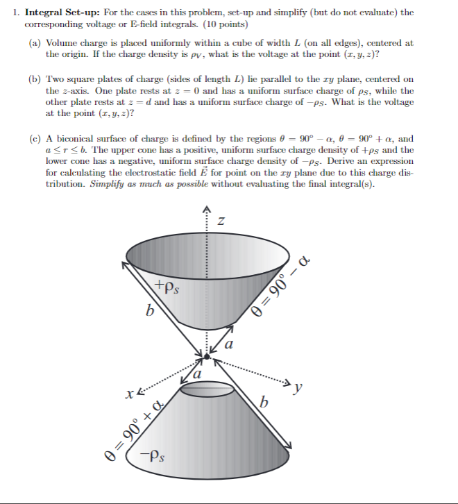 Solved Integral Set-up: For the cases in this problem, | Chegg.com