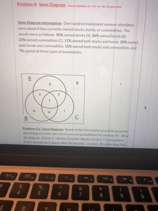 Solved Problem 4: Venn Diagram Answer Questions 13-14 ( 4a - | Chegg.com