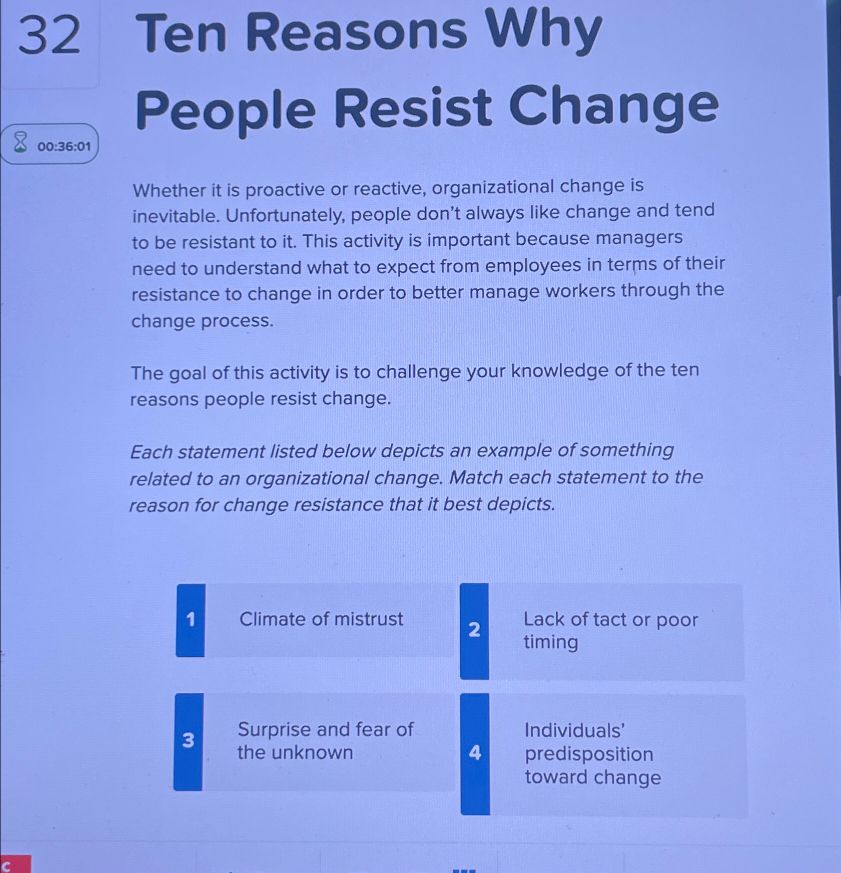 Solved 32 ﻿Ten Reasons Why People Resist | Chegg.com