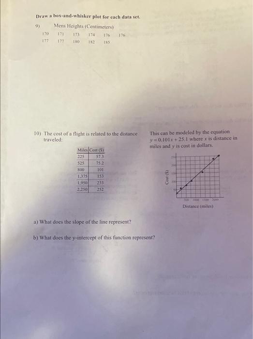 Solved Draw a box-and-whisker plot for each data set. 10) | Chegg.com