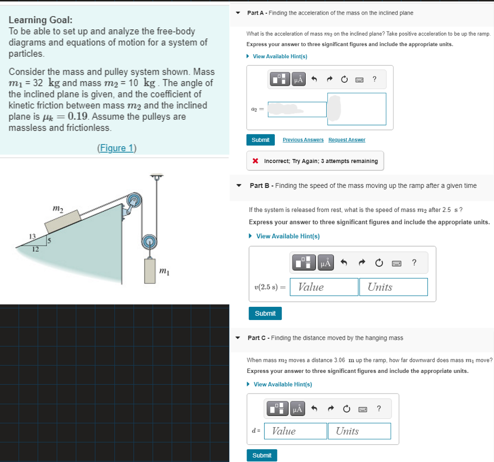 Solved Part B - ﻿Finding the speed of ﻿the mass moving up | Chegg.com