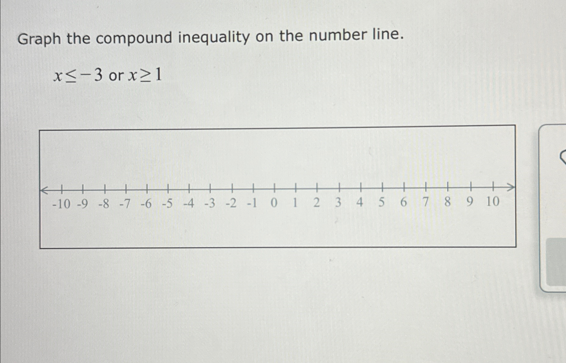 Graph the compound inequality on the number | Chegg.com