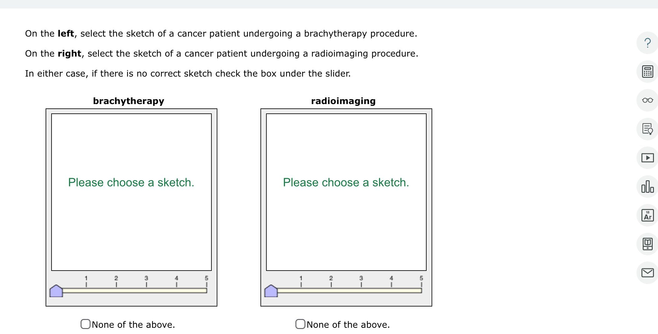 On the left, select the sketch of a cancer patient | Chegg.com