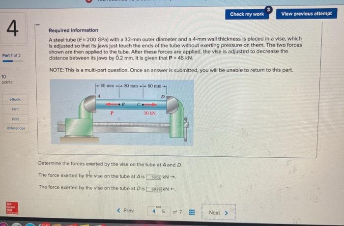 Solved Check my work View previous attempt 4 Required | Chegg.com