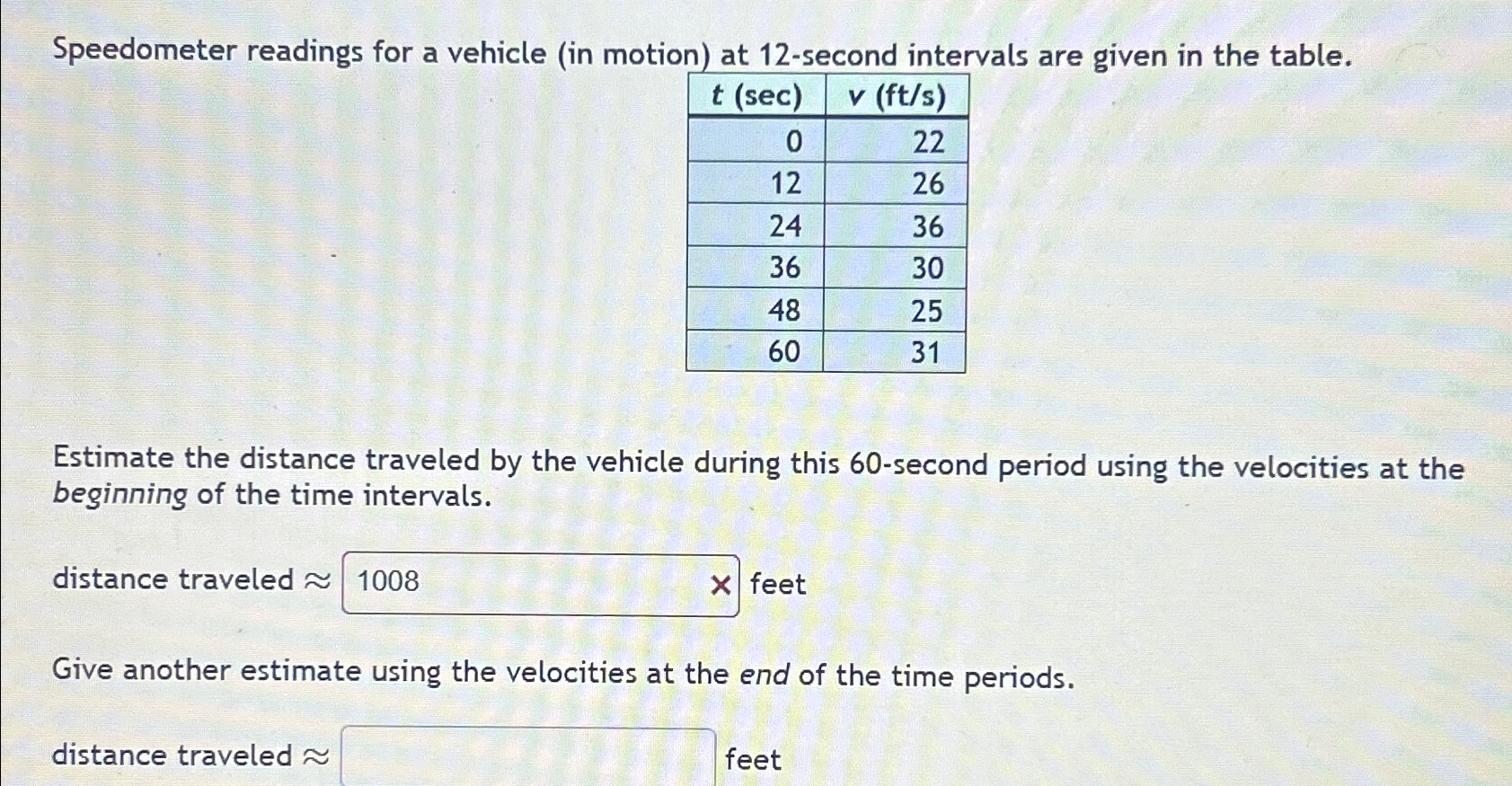 Solved Speedometer readings for a vehicle (in motion) ﻿at | Chegg.com