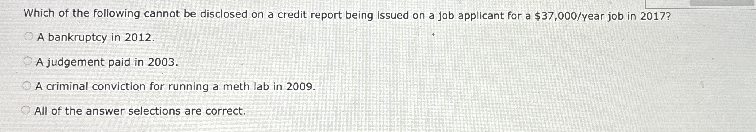 Solved Which of the following cannot be disclosed on a | Chegg.com