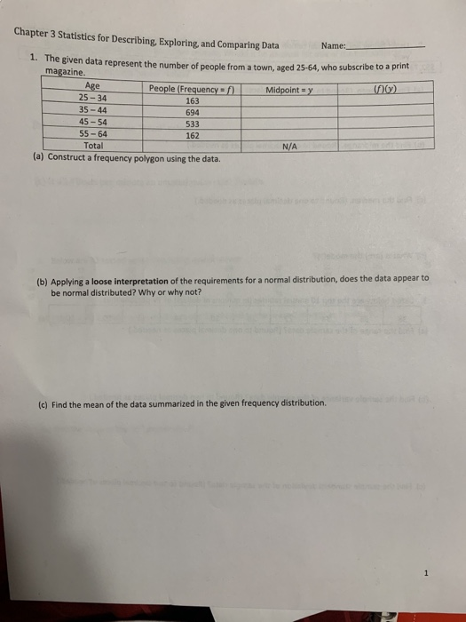 Solved Chapter 3 Statistics for Describing, Exploring and | Chegg.com