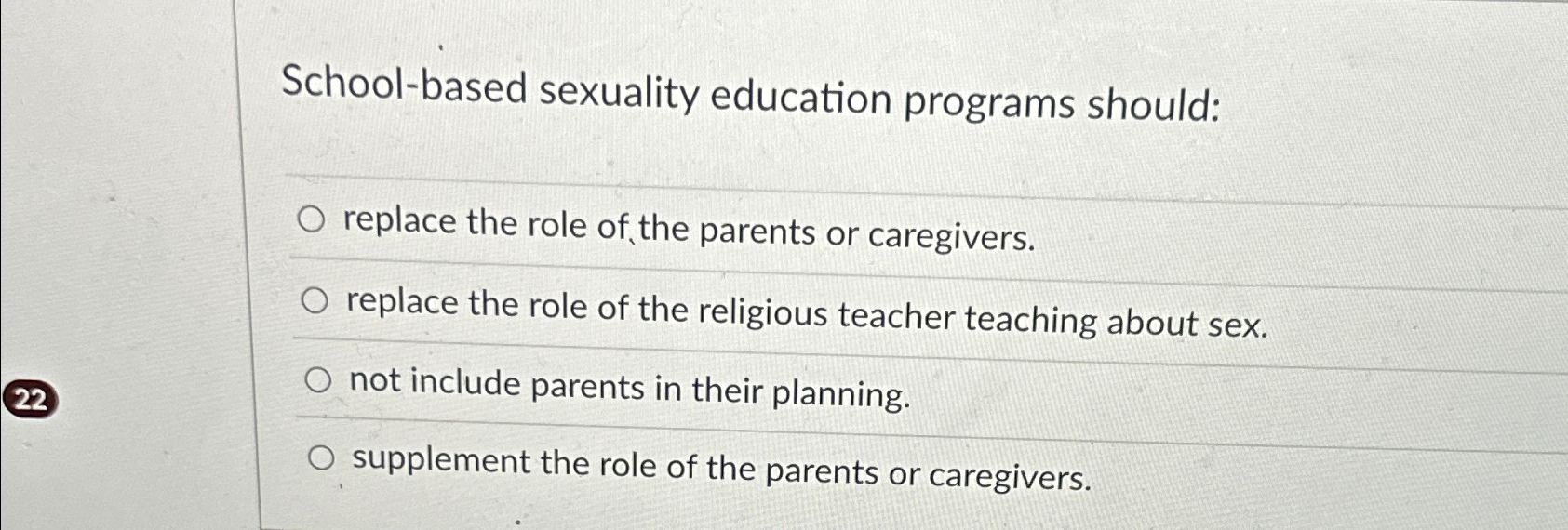 Solved School-based sexuality education programs | Chegg.com