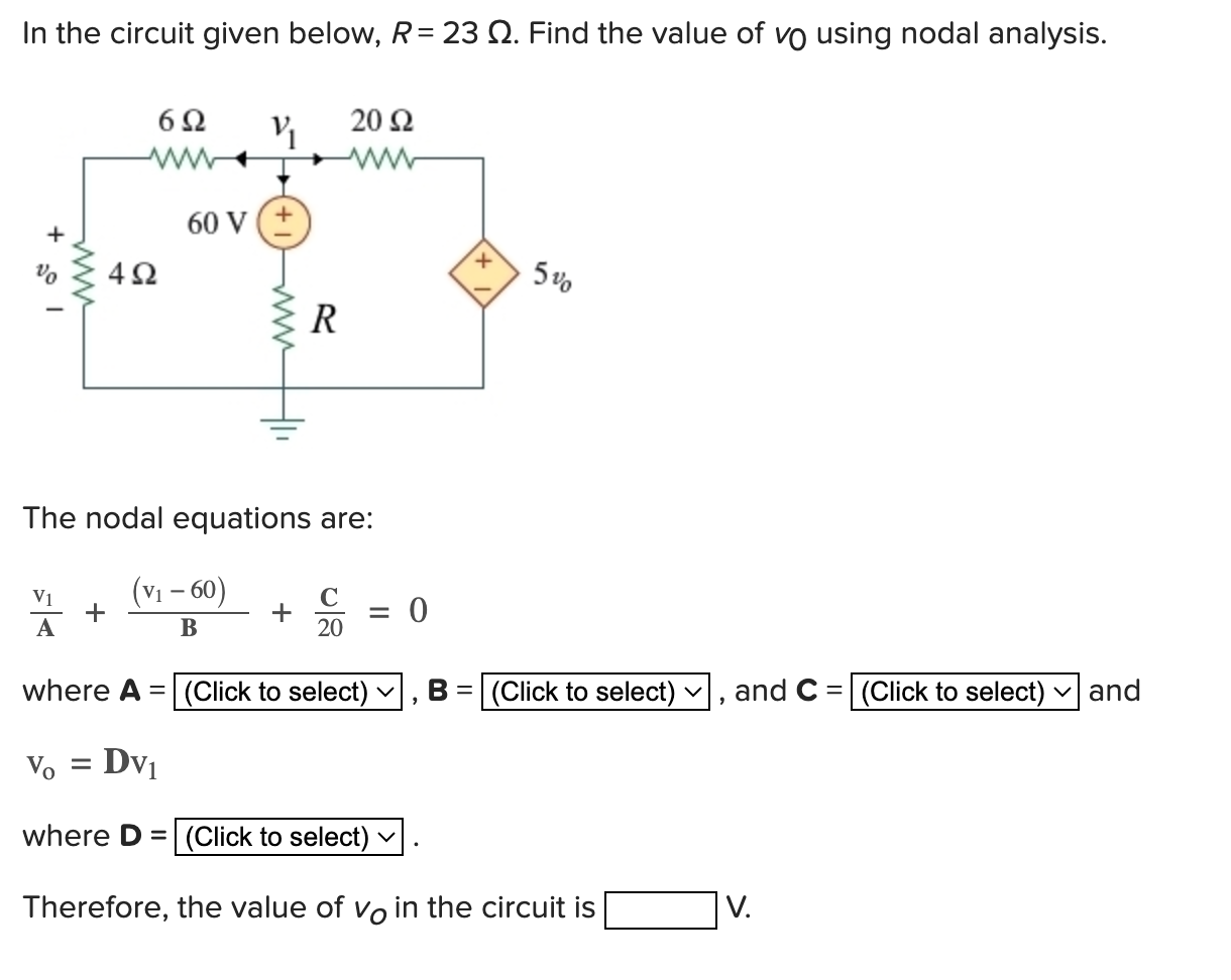 Solved In ﻿the circuit given below, R=23Ω. ﻿Find the value | Chegg.com