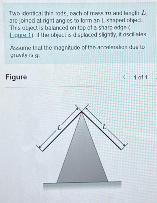 Solved Two identical thin rods, each of mass m and length L, | Chegg.com