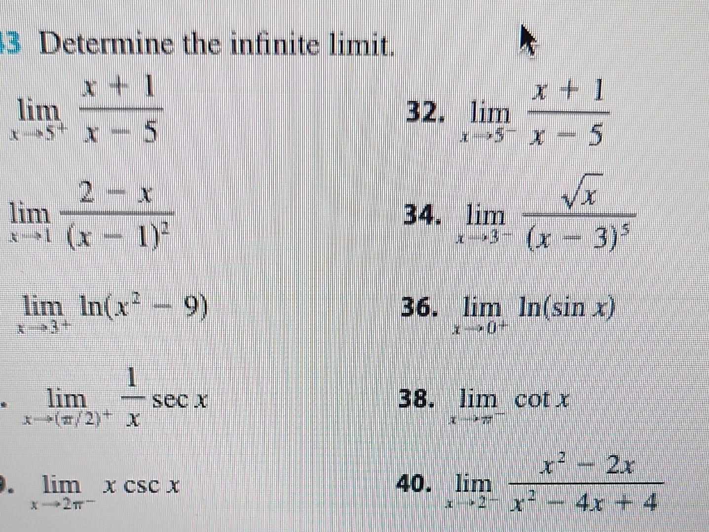 Solved 3 Determine the infinite limit. | Chegg.com