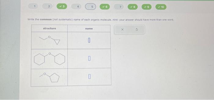 Solved Write the common (not systematic) name of each | Chegg.com