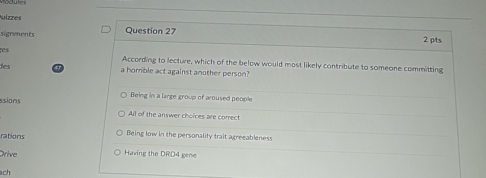 Solved Question 272 ﻿ptsAccording to lecture, which of the | Chegg.com