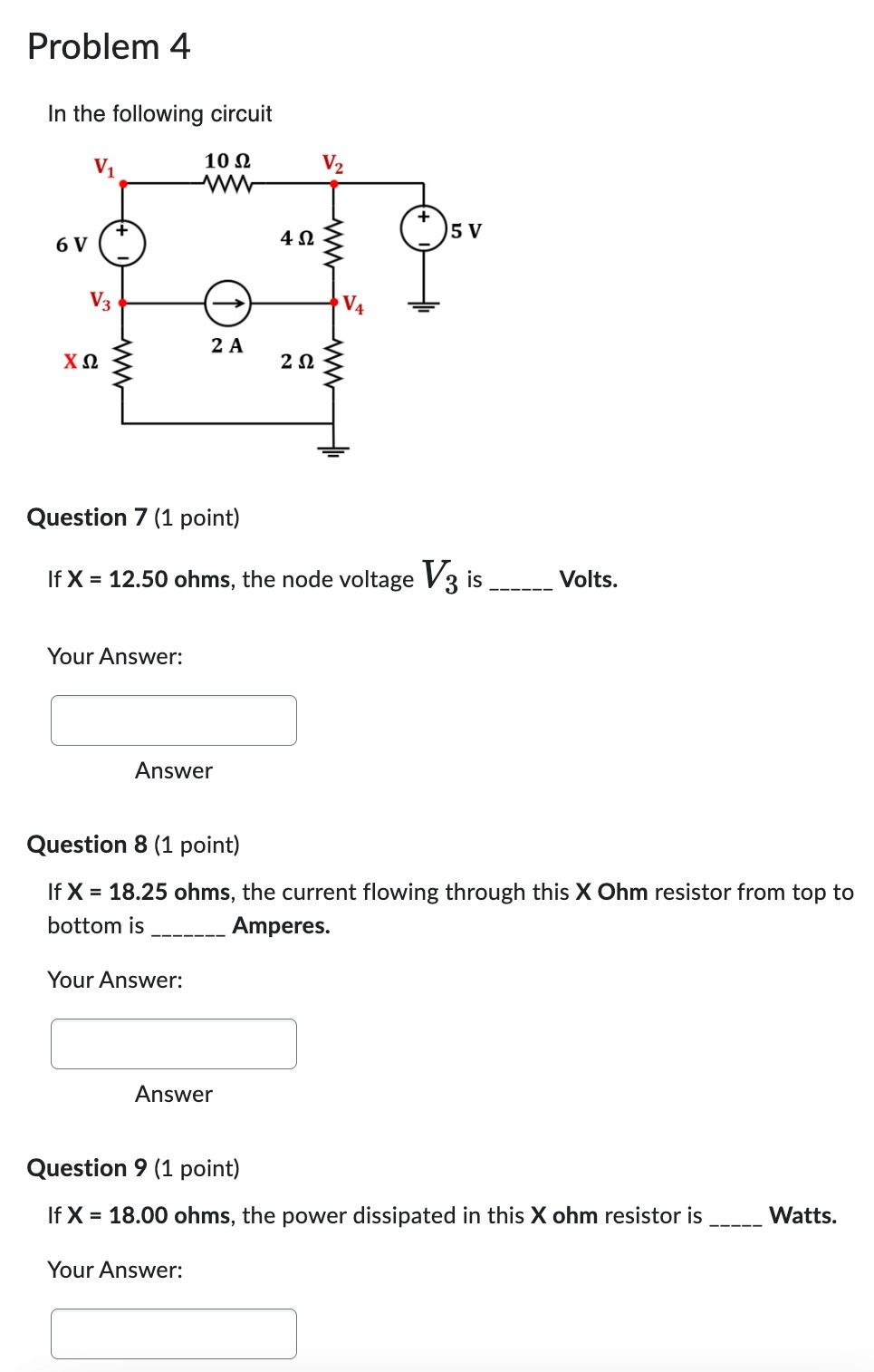 Solved Problem 4In the following circuitQuestion 7 (1 | Chegg.com