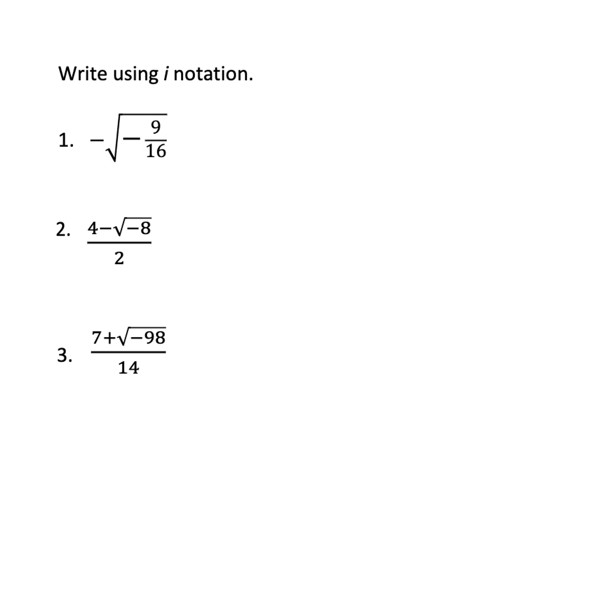 Solved Write using i notation.--91624--8227+-98214 | Chegg.com