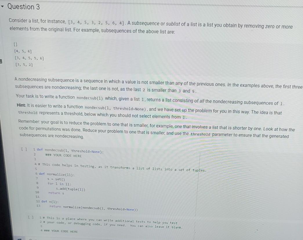 Solved Question 3 Consider a list, for instance, [3, 4, 5, | Chegg.com