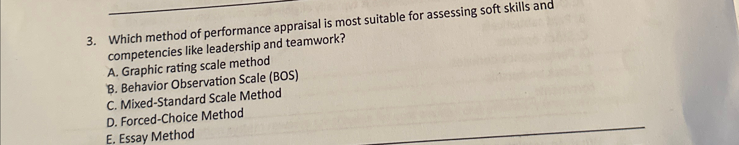Solved Which method of performance appraisal is most | Chegg.com