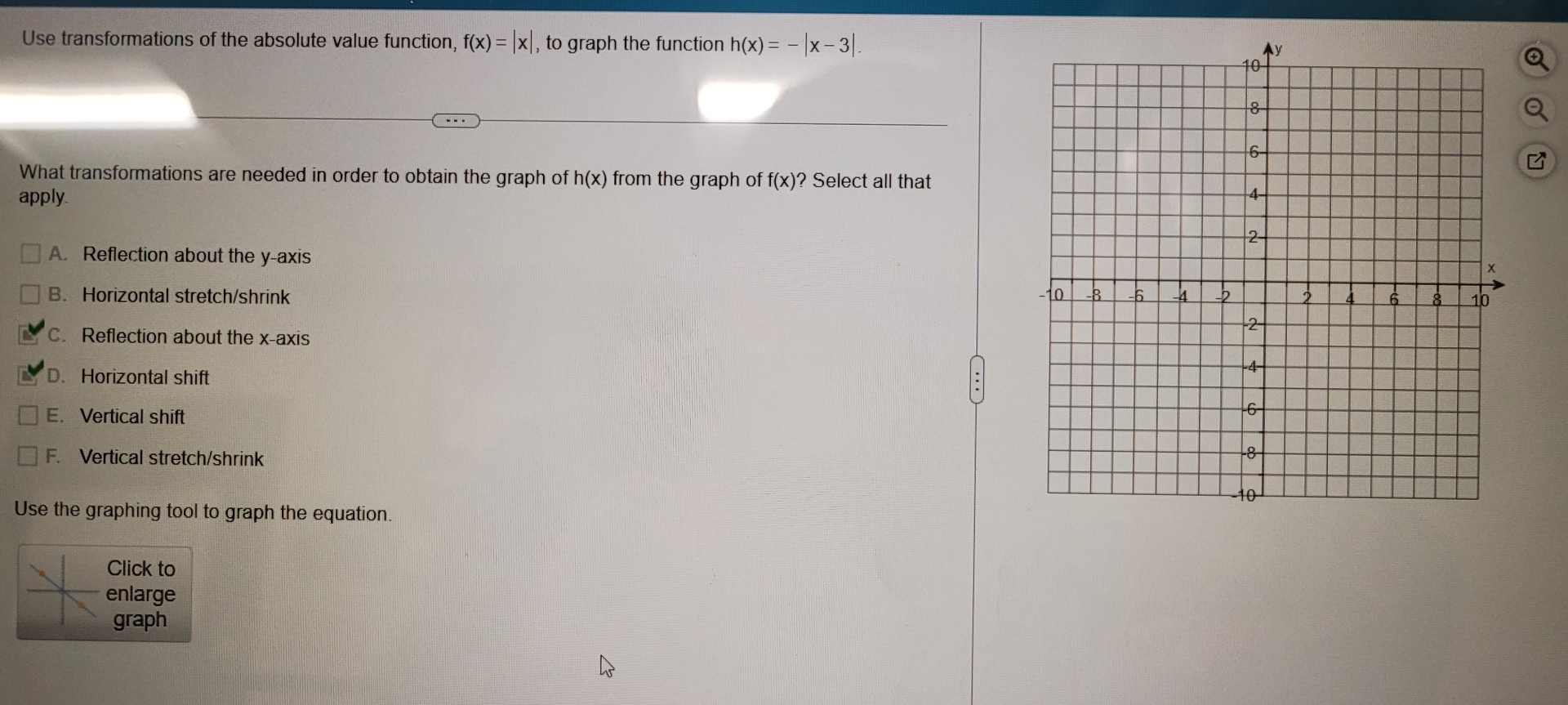 Solved Use transformations of the absolute value function, | Chegg.com Solved Use transformations of the absolute value function, | Chegg.com