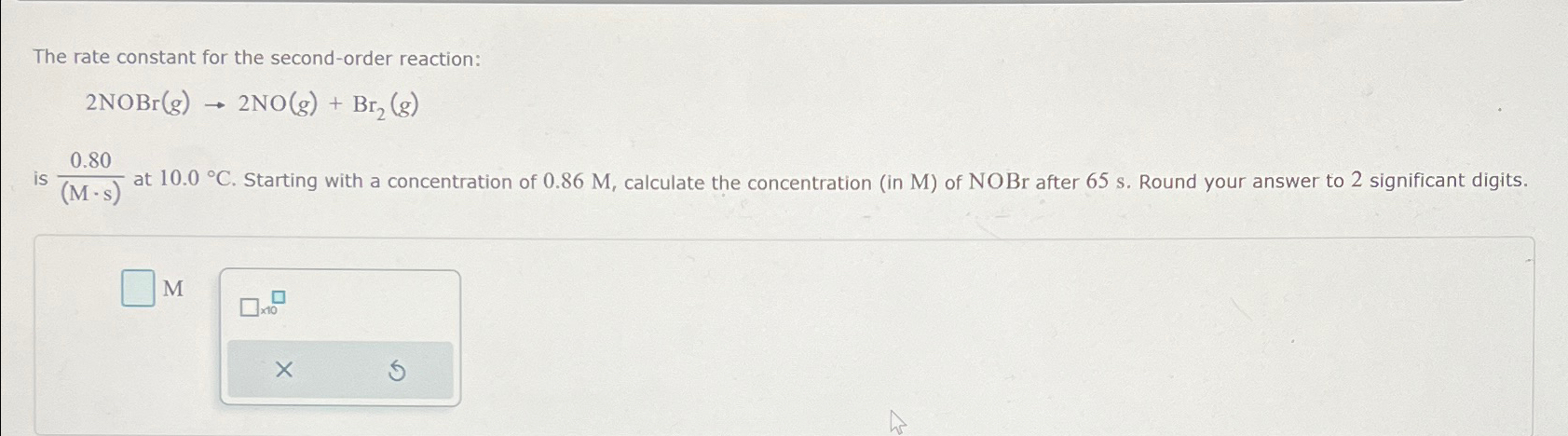 Solved The rate constant for the second-order | Chegg.com